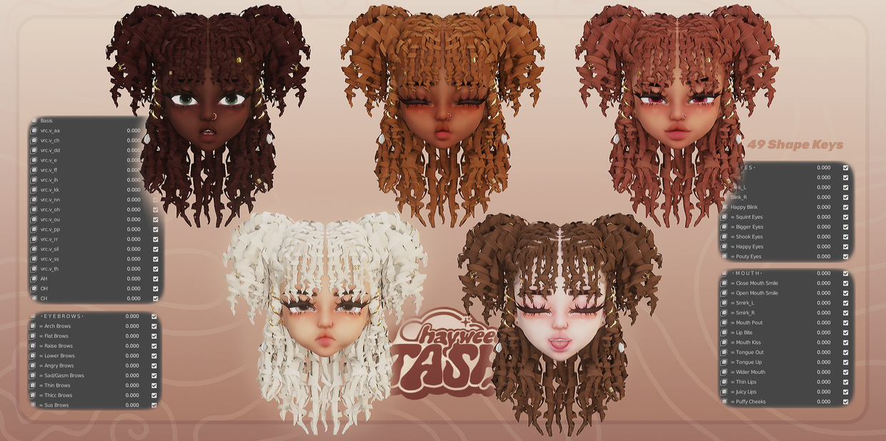 DIVINE Heads + Half Up Locs「Male & Female Head + Hair - Hayweee's Stash