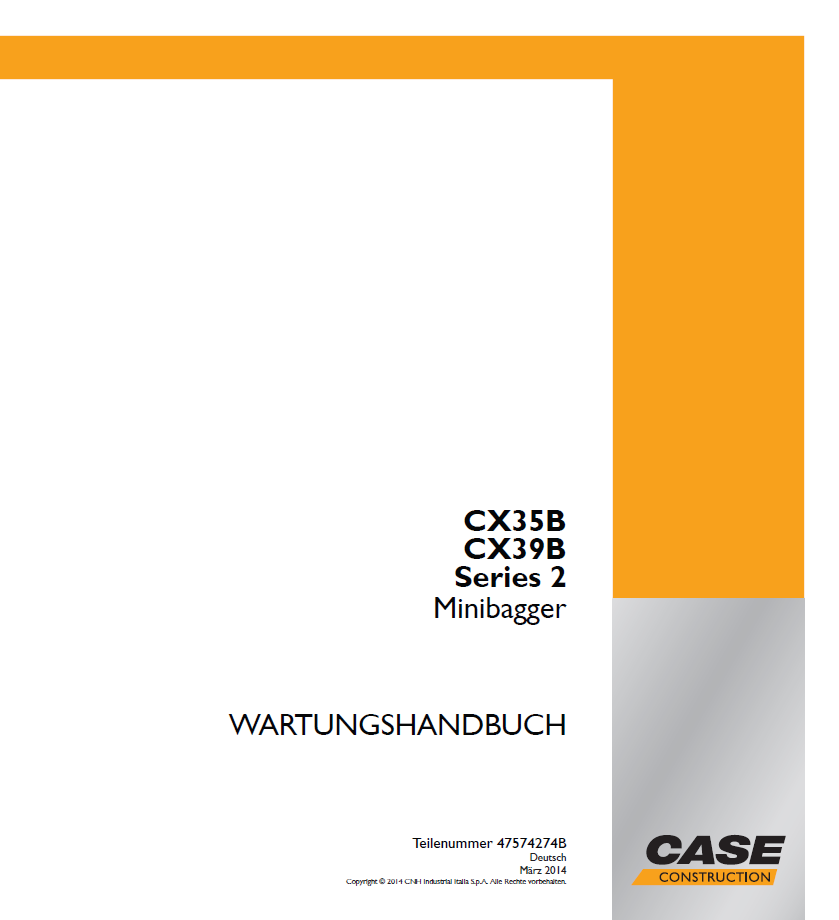 CASE Construction CX35B, CX39B Series 2 Europe Minibag - MYServiceManuals