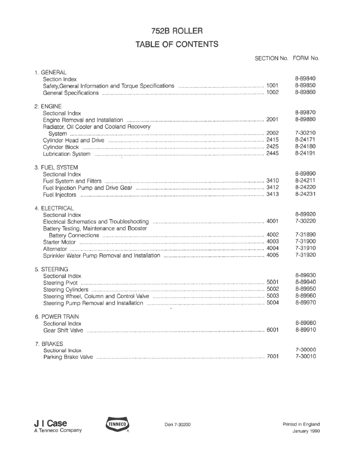 CASE Construction 752B Vibrating Roller Service Manual - MYServiceManuals