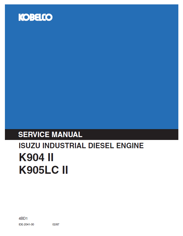 Isuzu 4BD1, 6BD1 for Kobelco K904-II K905LC-II Industr - MYServiceManuals