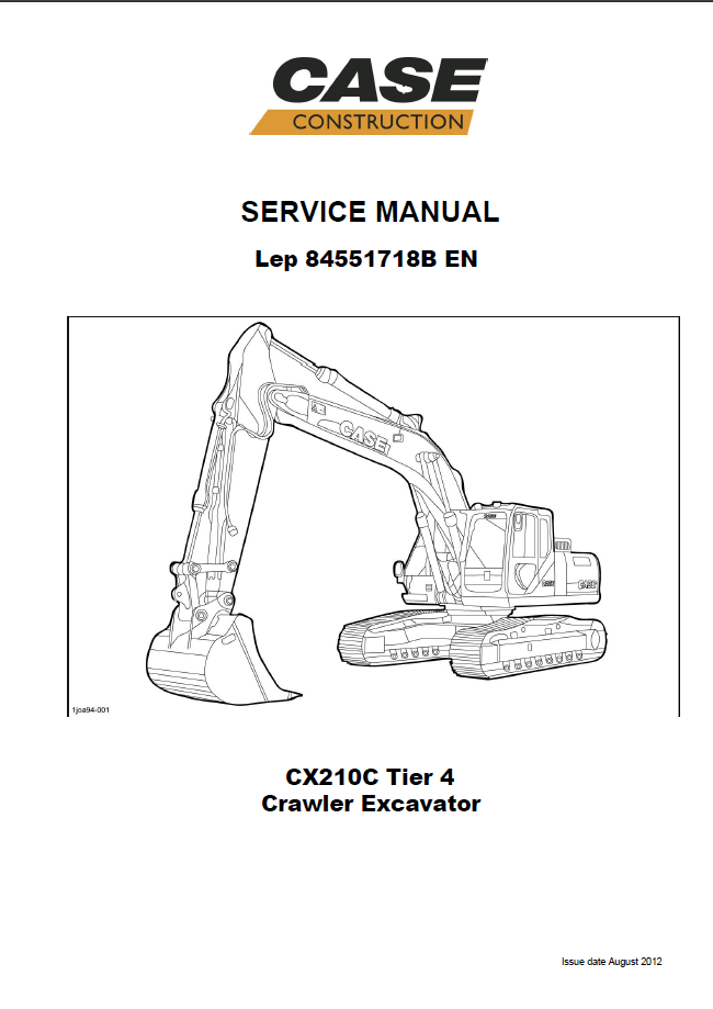 CASE Construction CX210C Tier 4 Europe Crawler Excavat - MYServiceManuals
