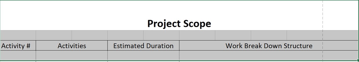 Project Scope - Excel Templates