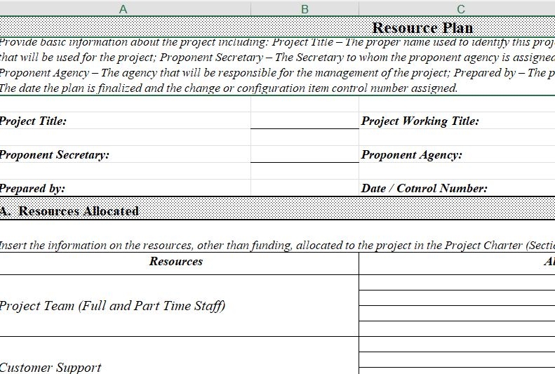 Resource Plan - Excel Templates