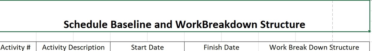 Schedule Baseline and Work Breakdown - Excel Templates
