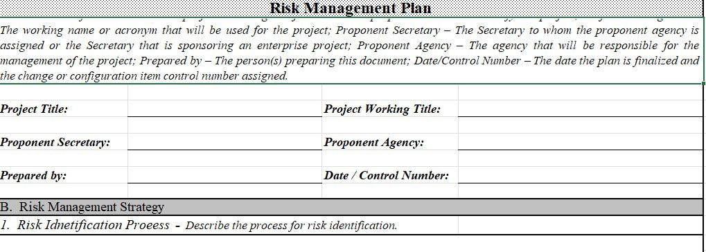 Risk Management Plan - Excel Templates