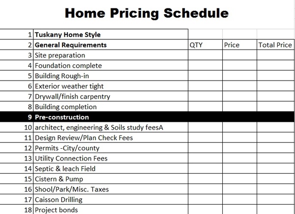 Trim Board Estimate Sheet - Excel Templates