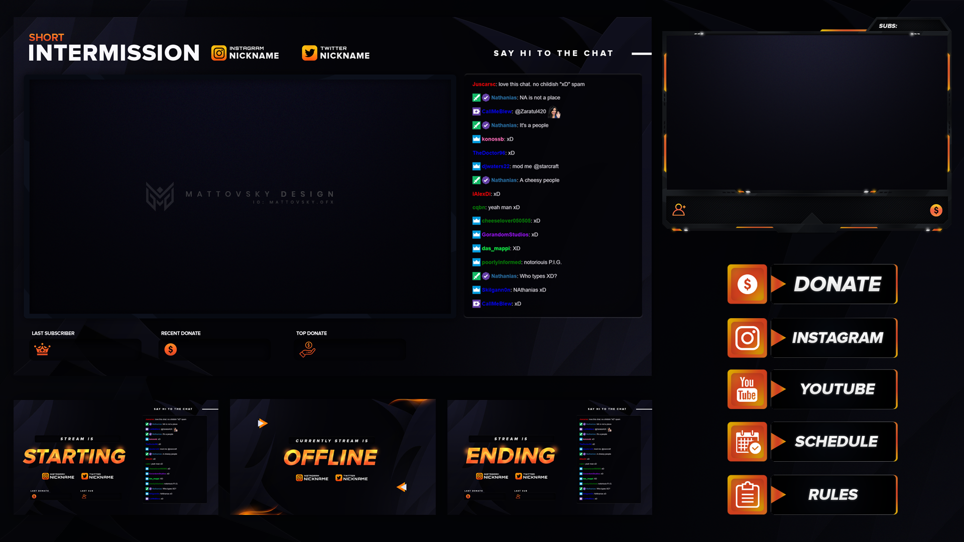 FLAME STREAM OVERLAY TEMPLATE | PSD PACK - Stream Overlay Templates for ...