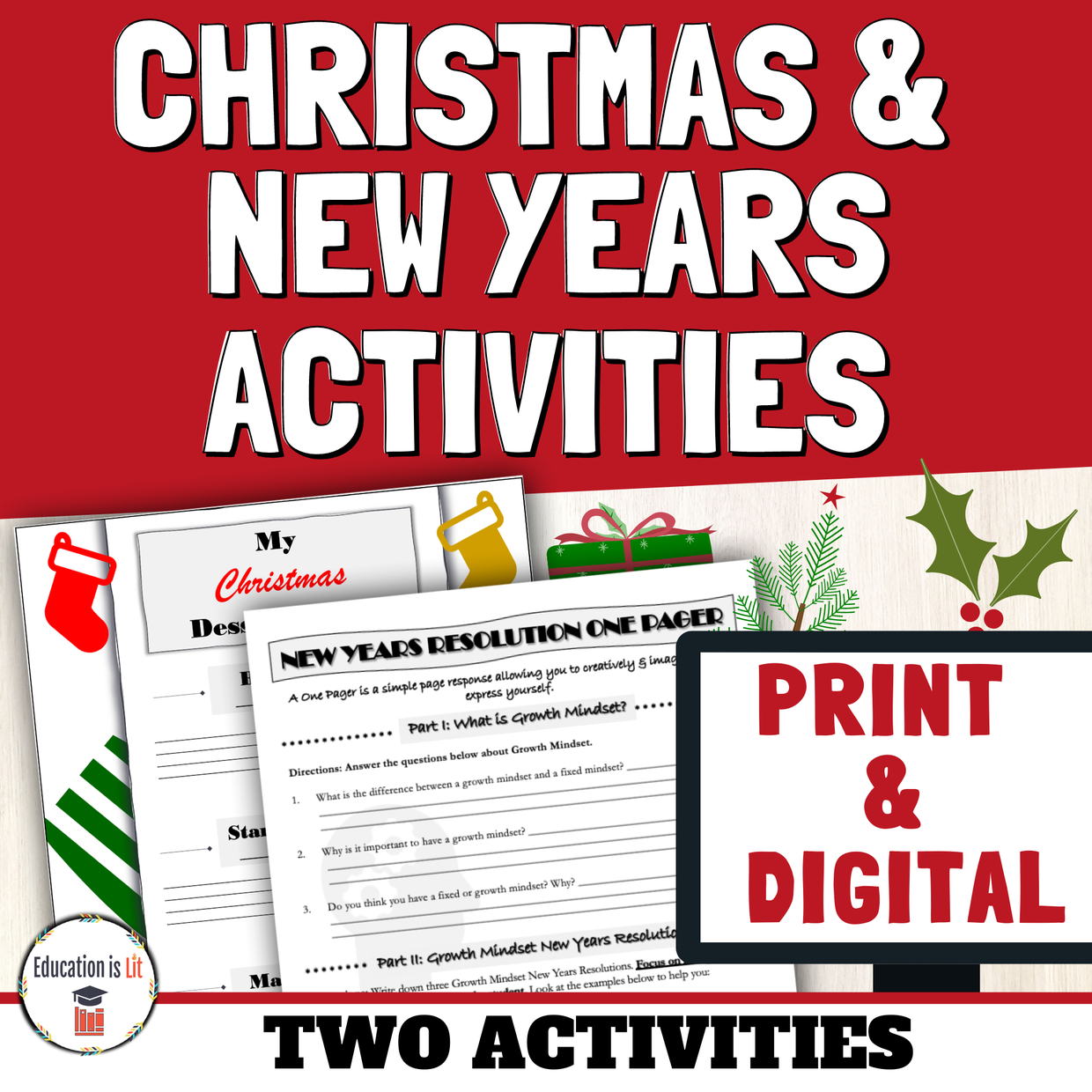 Bundle of Activities for Christmas and New Years - Education is Lit