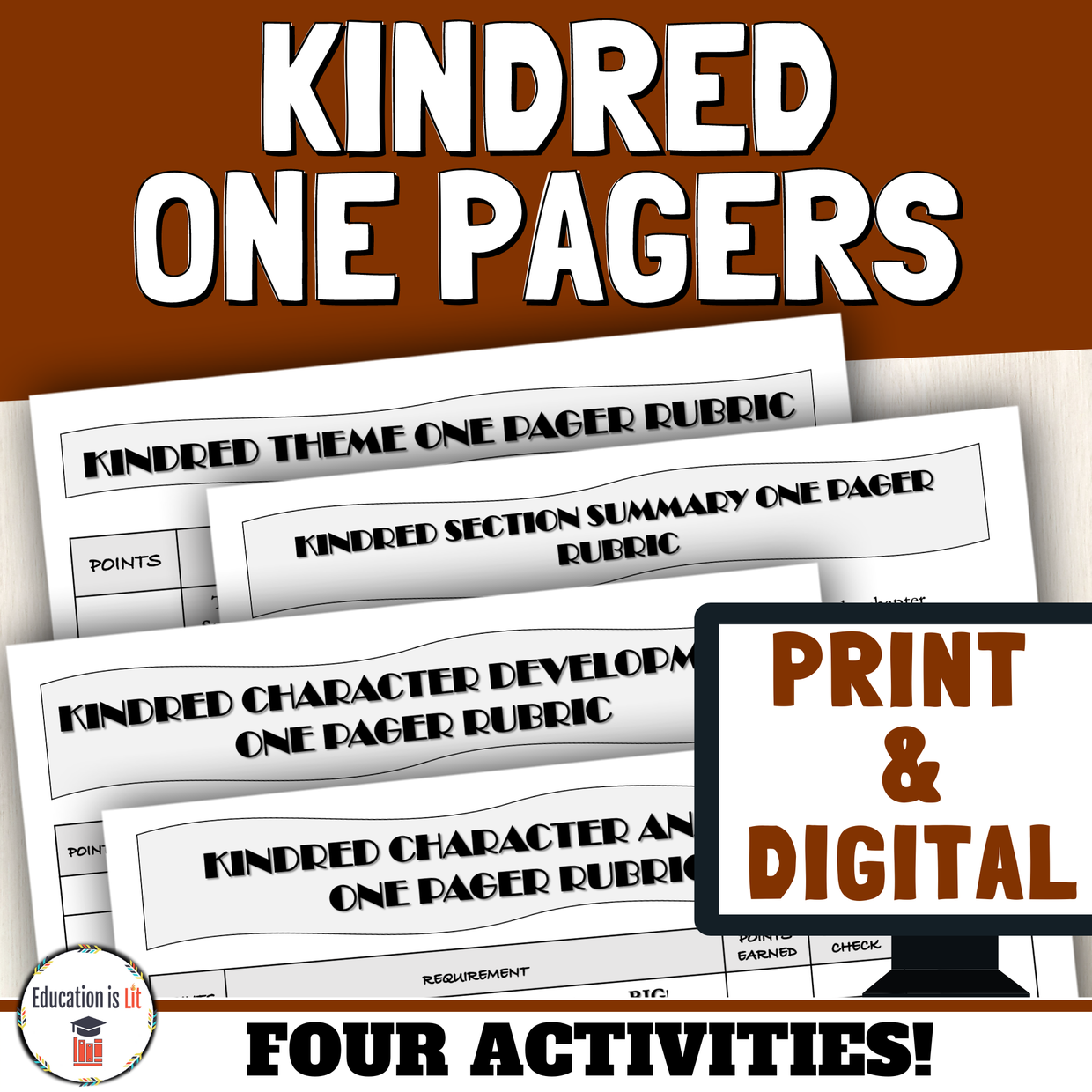 One Pager Activities - Education is Lit