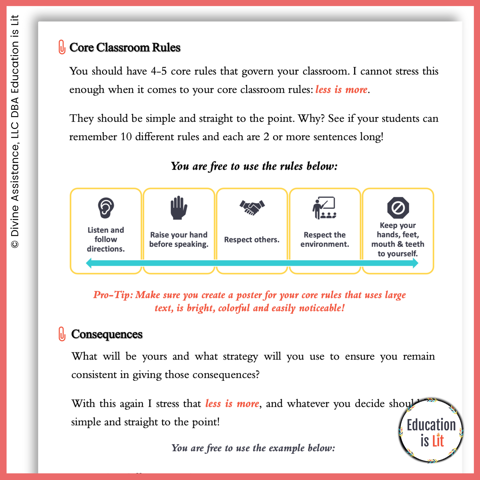 Classroom Consequences For Middle School