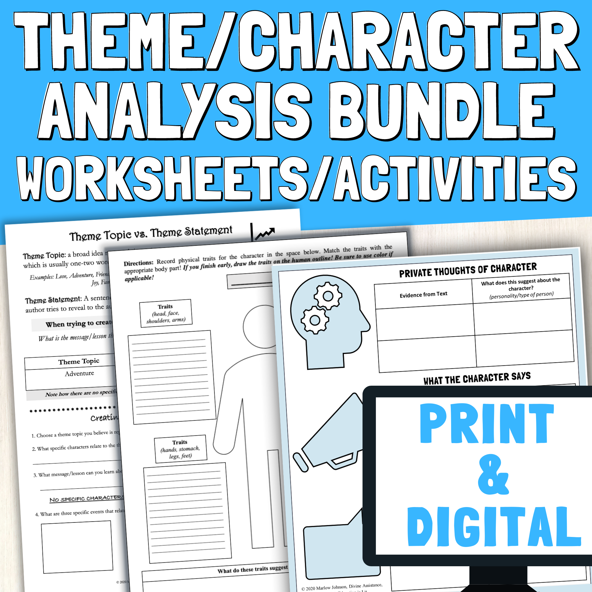 Character Traits Evidence Graphic Organizer