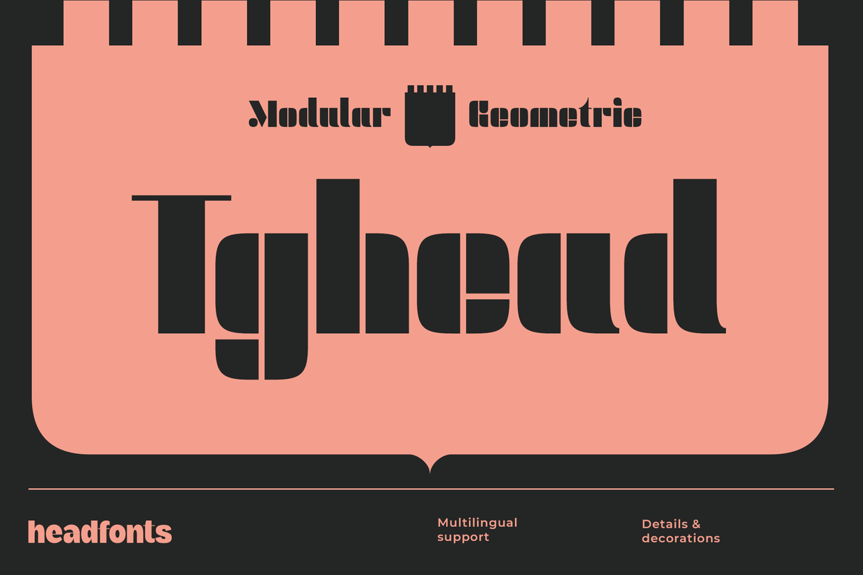 Tghead Geometric and Modular Font - Headfonts