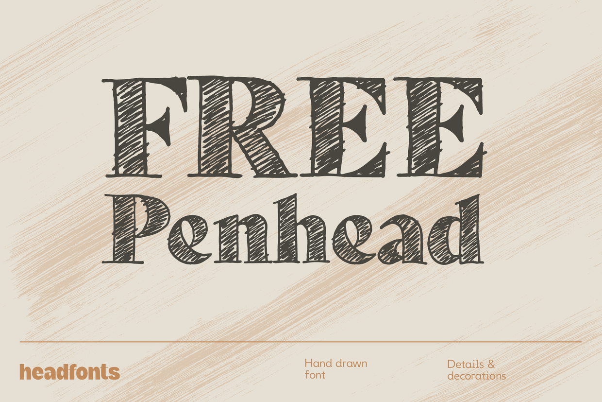 FREE Penhead - Pencil Sketch Fon - Headfonts