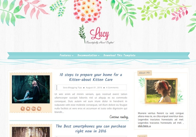 Lucy Blogger Template Extended Version - SoraTemplates
