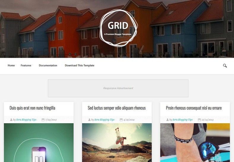 Grid Blogger Template Premium Version - SoraTemplates