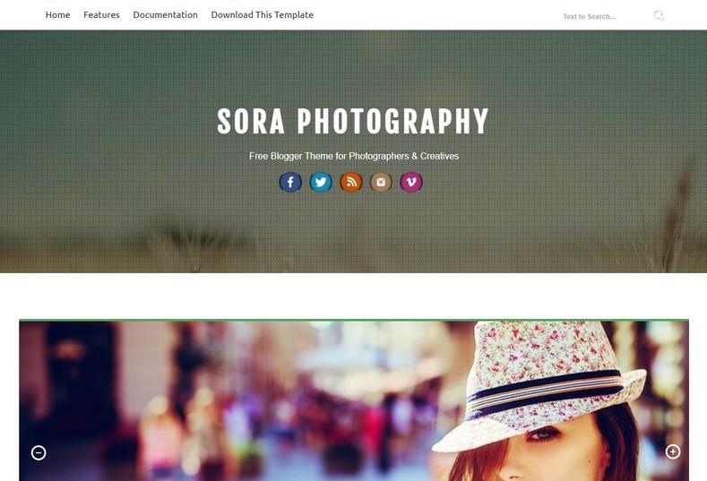 Sora Photography Blogger Template Extended Version - SoraTemplates