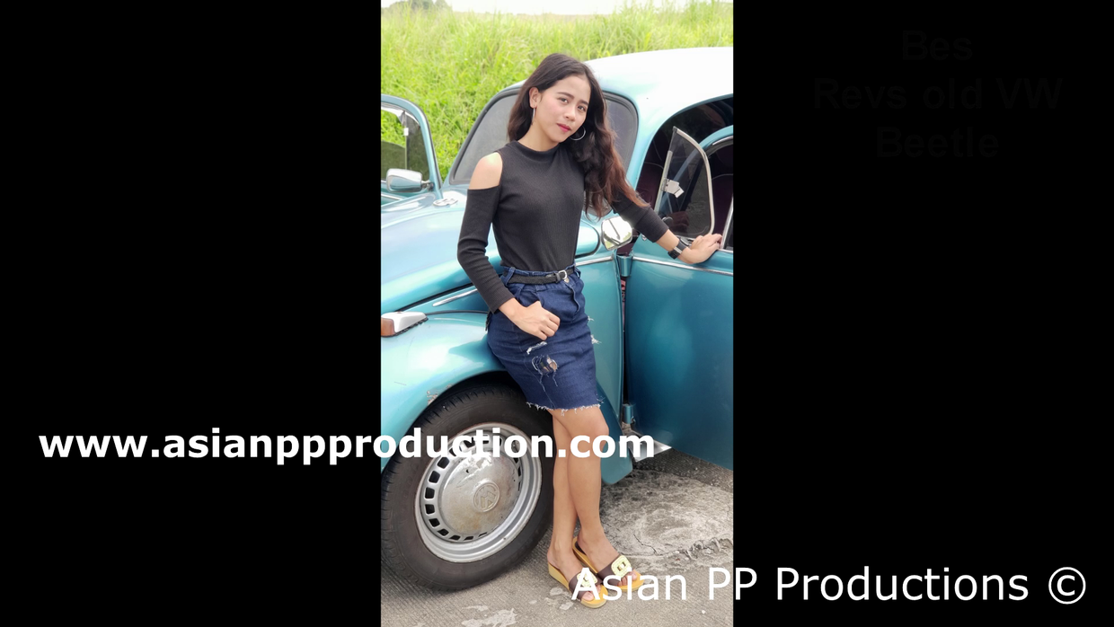 632 - Bes revving up Beetle in slides and barefoot - asianppproduction