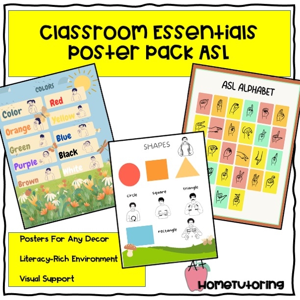Classroom Essentials Poster Pack with ASL - Faith in Literacy