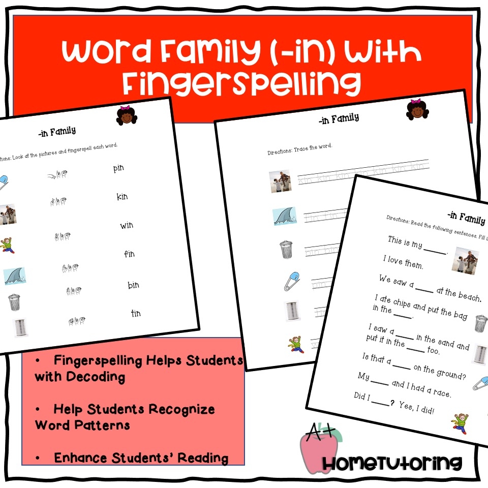 Word Family (-in) With Fingerspelling - Faith in Literacy