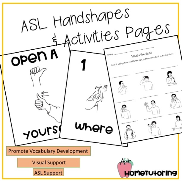 ASL Handshape Alphabet & Activity Pages - Faith in Literacy