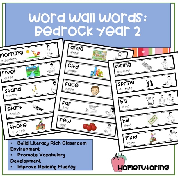 Word Wall Words - Bedrock Year 2 - Faith in Literacy