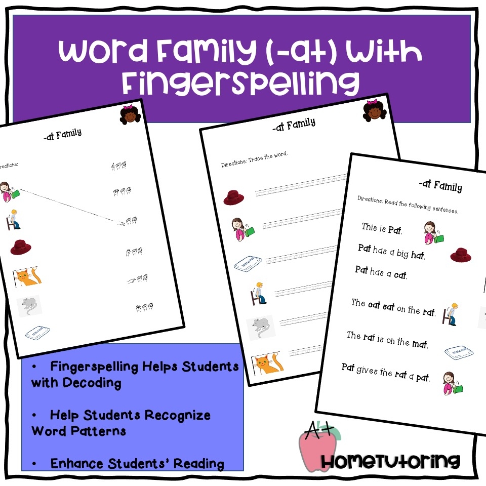 Word Family (-at) With Fingerspelling - Faith in Literacy