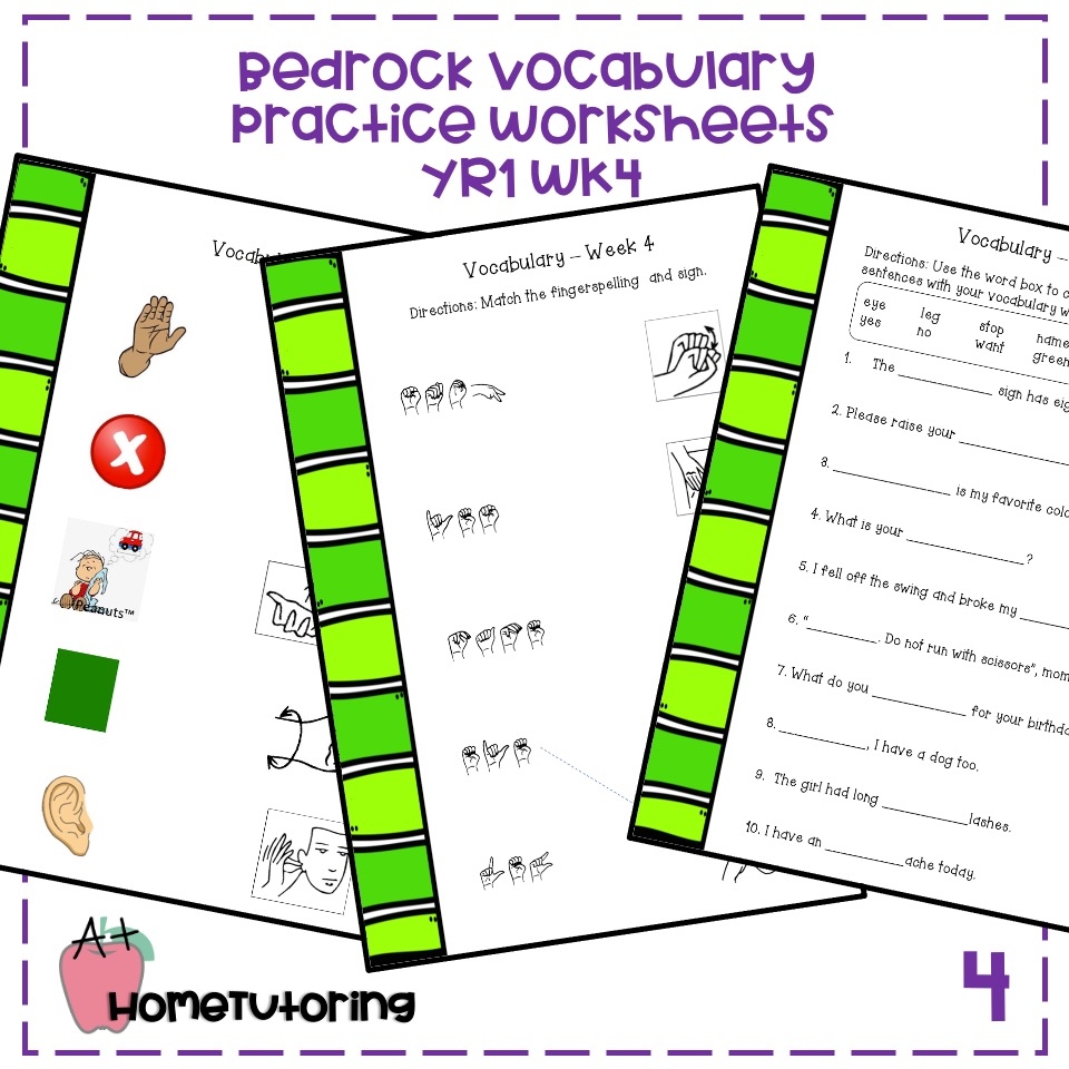Bedrock Practice Sheets YR1 WK4 - Faith in Literacy