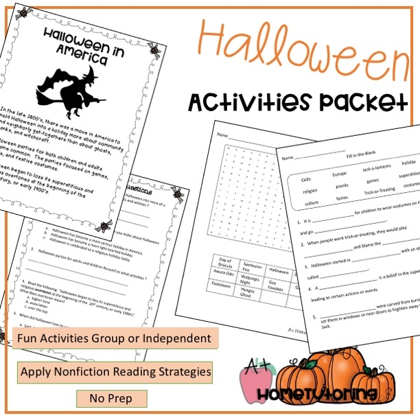 Halloween Reading Comprehension & Activities Packet - Faith in Literacy