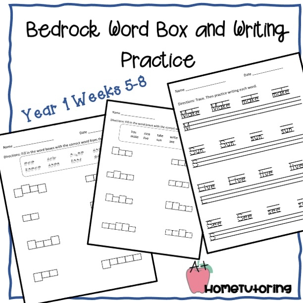 Bedrock Word Boxes and Writing Sheets YR1 WKS 5-8 - Faith in Literacy
