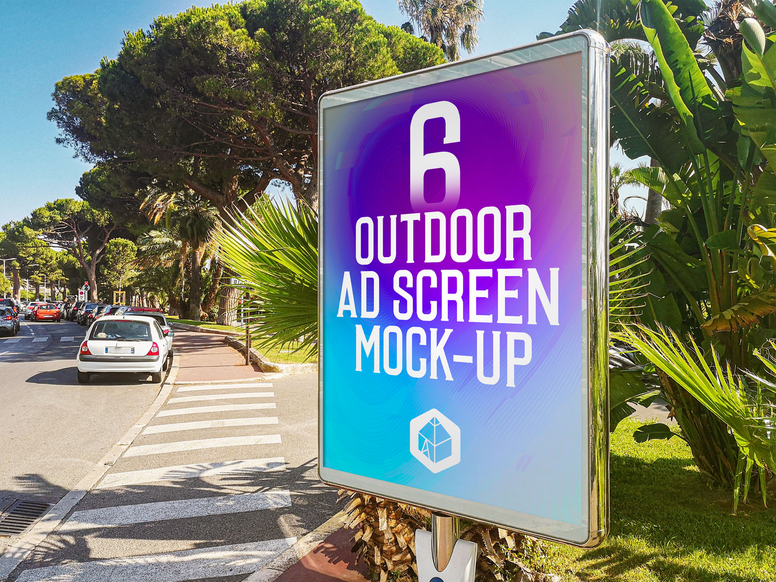 5 Outdoor Kiosk Ad Screen Mock-Ups (v.2) - Graphic Shelter