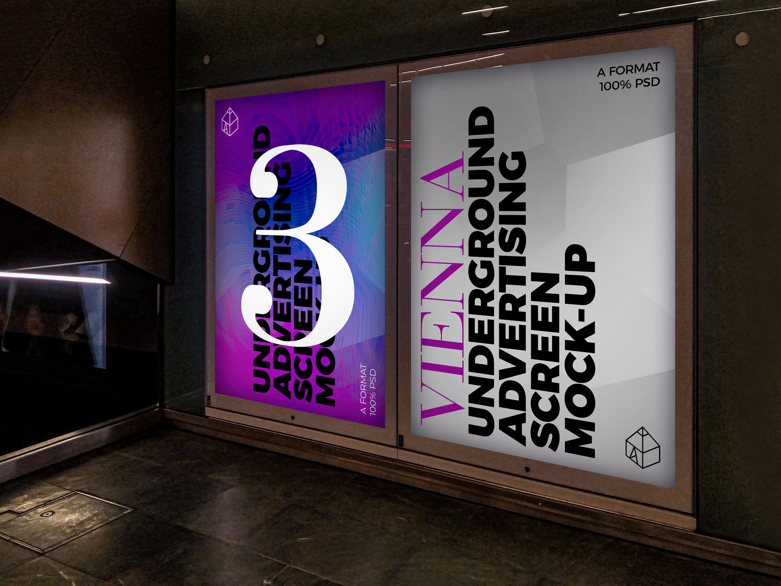 12 London Underground Ad Screen Mock-Ups Bundle - Graphic Shelter