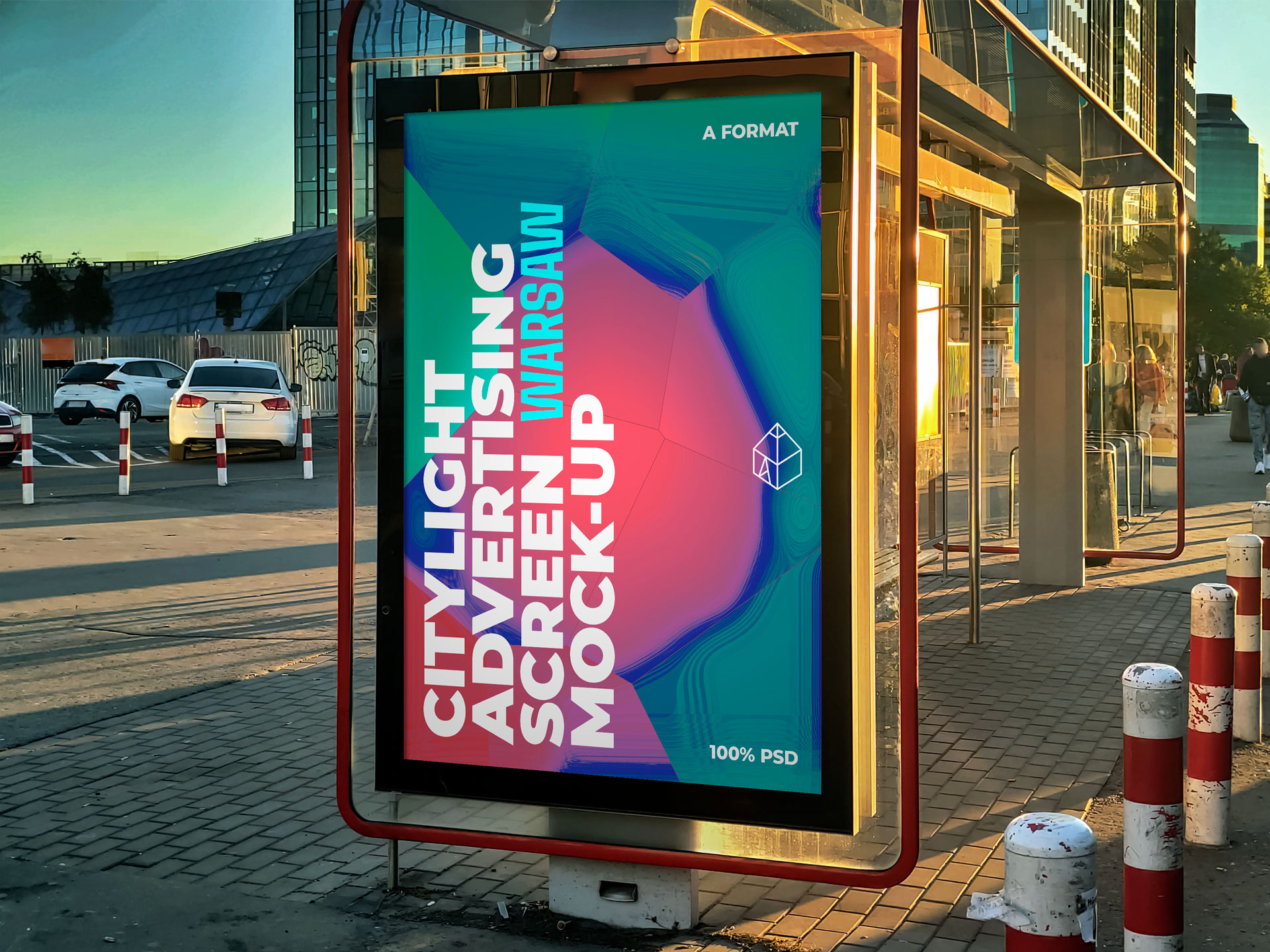 Warsaw Outdoor Citylight Advertising Screen Mock-Up 5 - Graphic Shelter