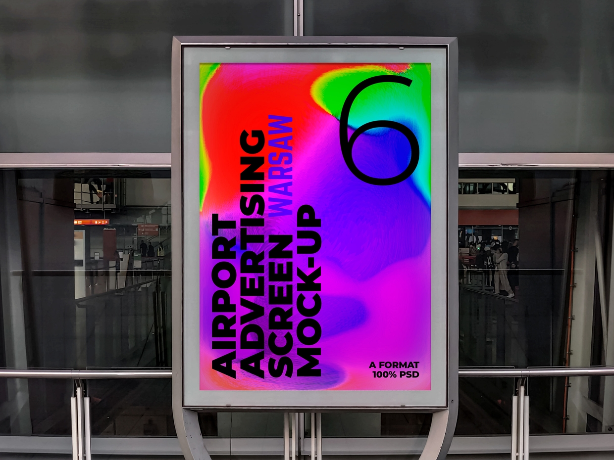 Airport Ad Screen Mock-Ups 12 v2 - Graphic Shelter