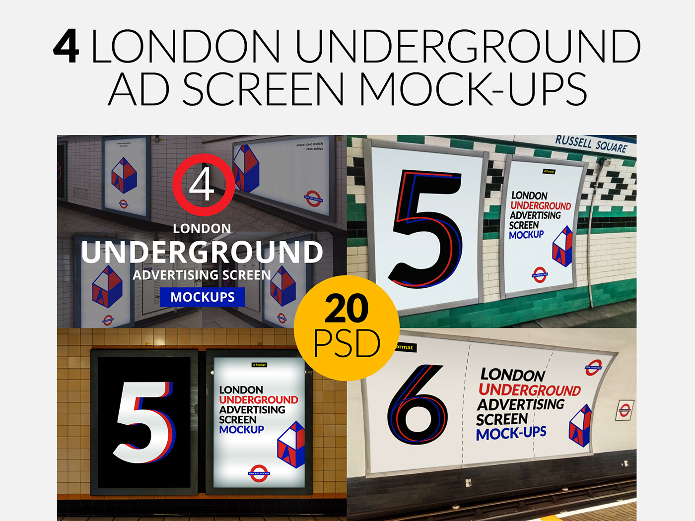 London Underground Advertising Screen Mock-Ups - Graphic Shelter