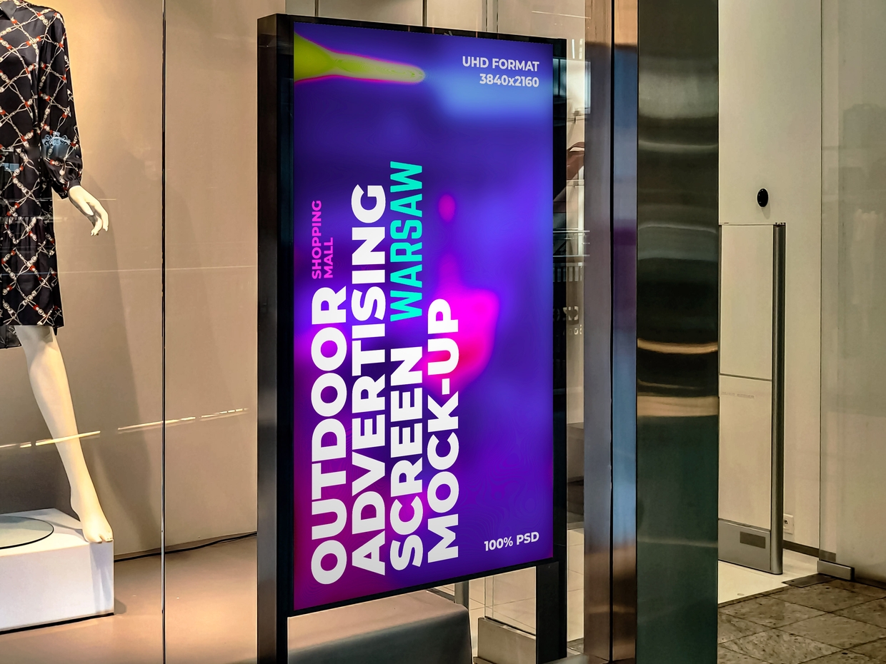 Free Outdoor Citylight Advertising Screen Mock-Up 5 v6 - Graphic Shelter