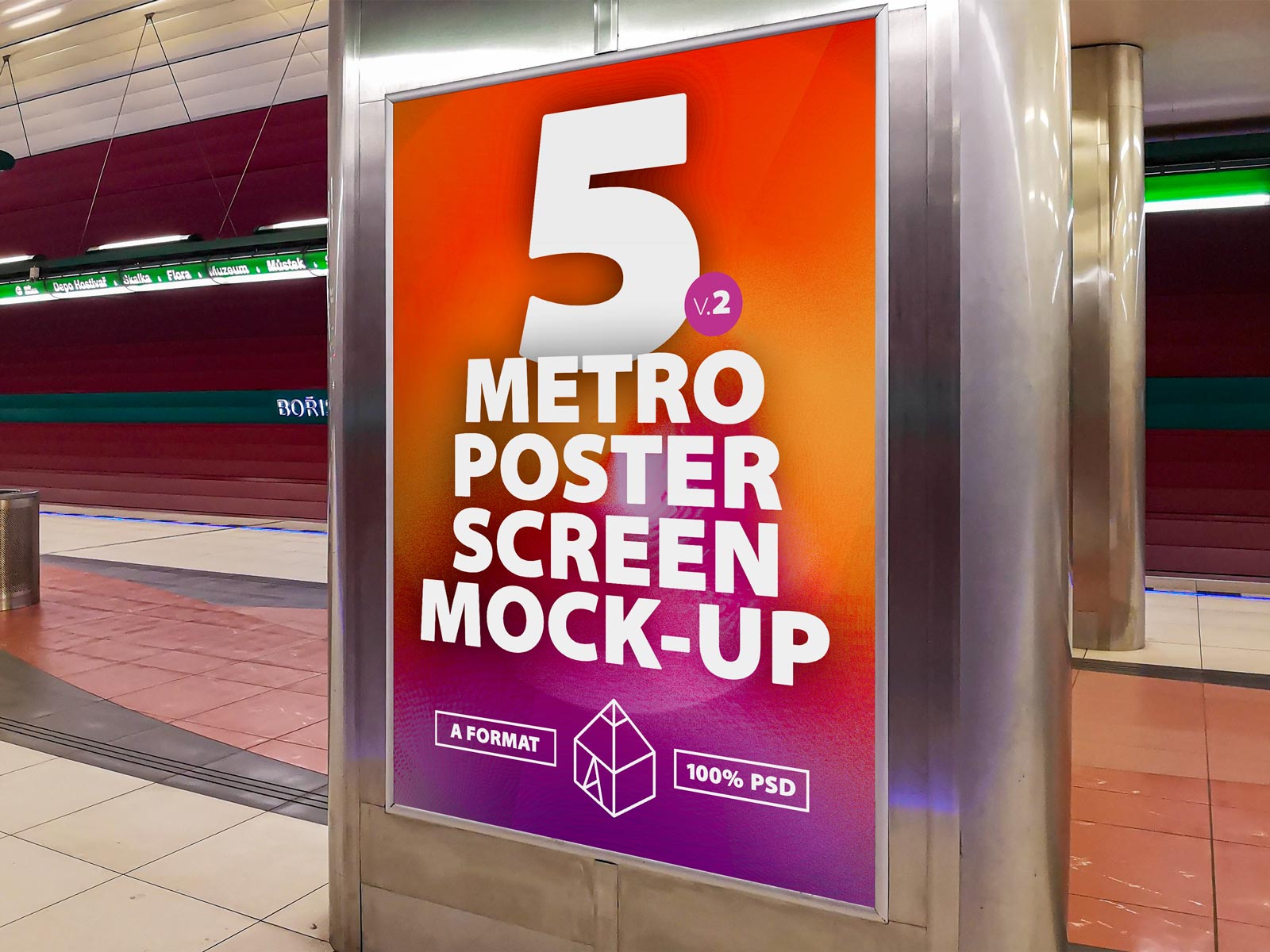 Subway Metro Ad Screen Mock-Ups - Graphic Shelter