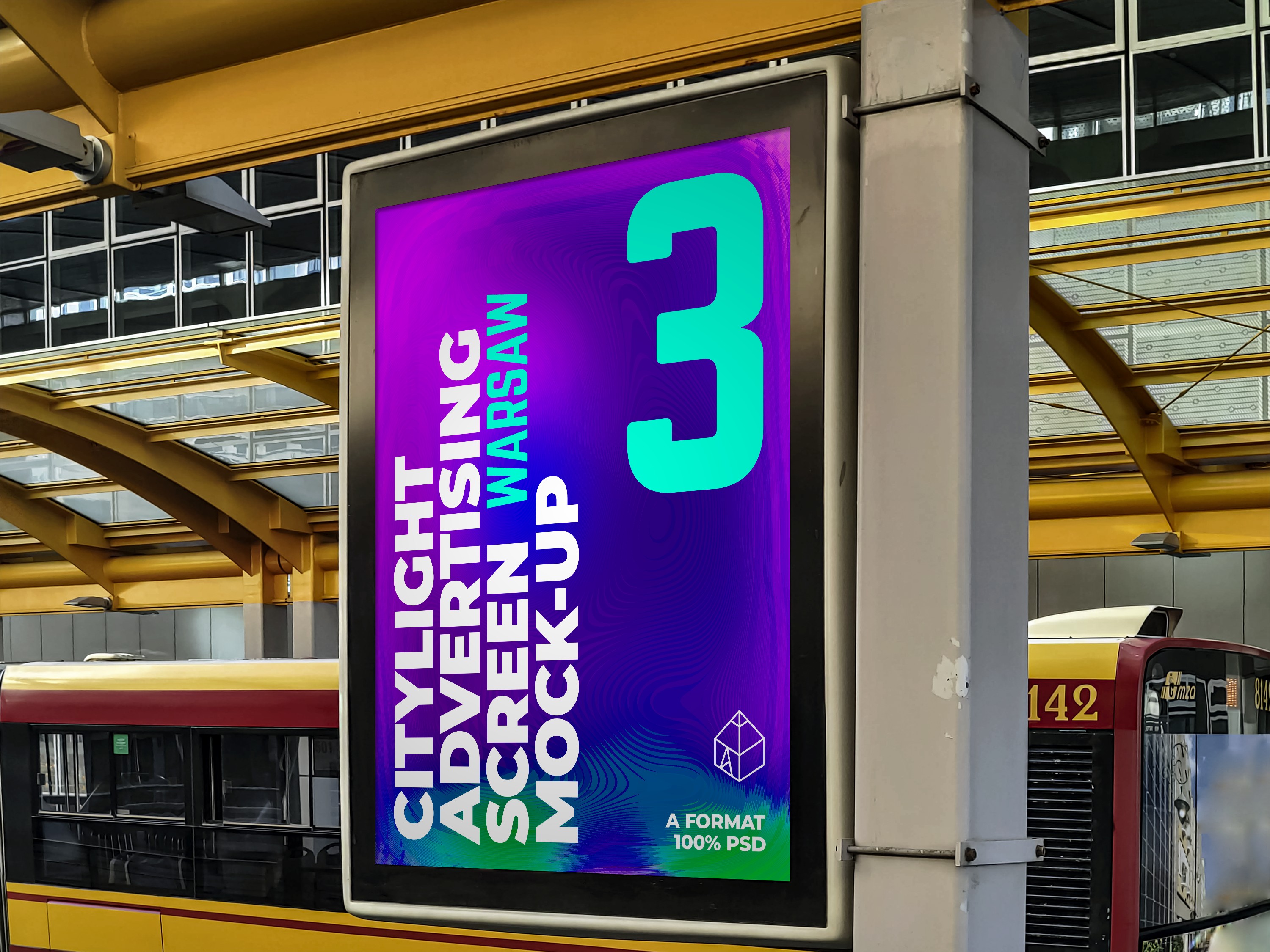 Free Outdoor Citylight Advertising Screen Mock-Up 2 v2 - Graphic Shelter