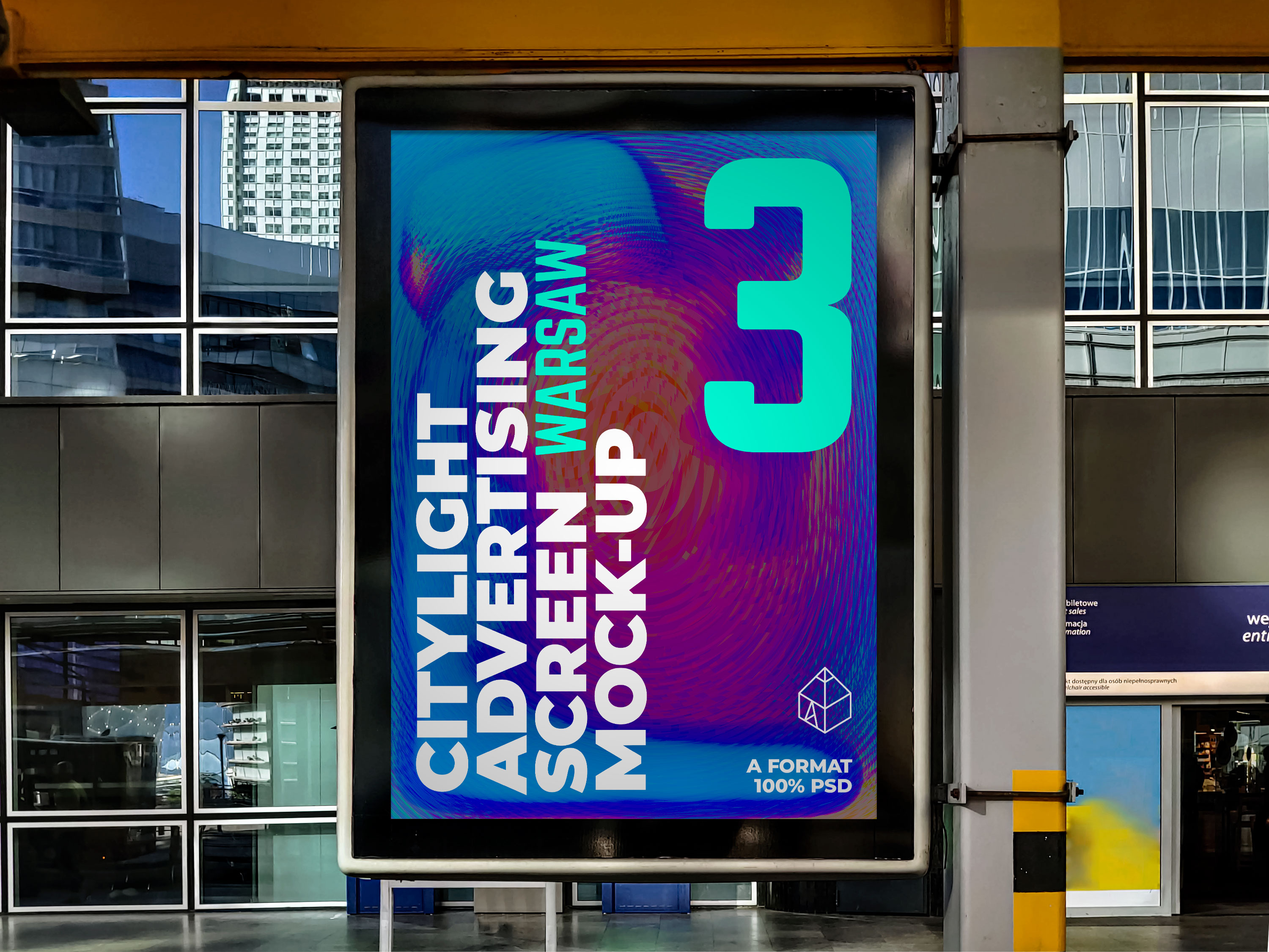 Warsaw Citylight Advertising Screen Mock-Up 1 - Graphic Shelter