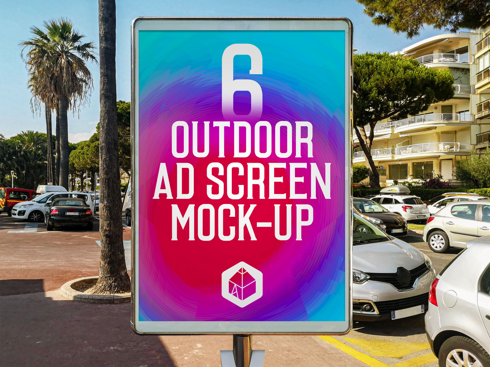 5 Outdoor Kiosk Ad Screen Mock-Ups (v.2) - Graphic Shelter