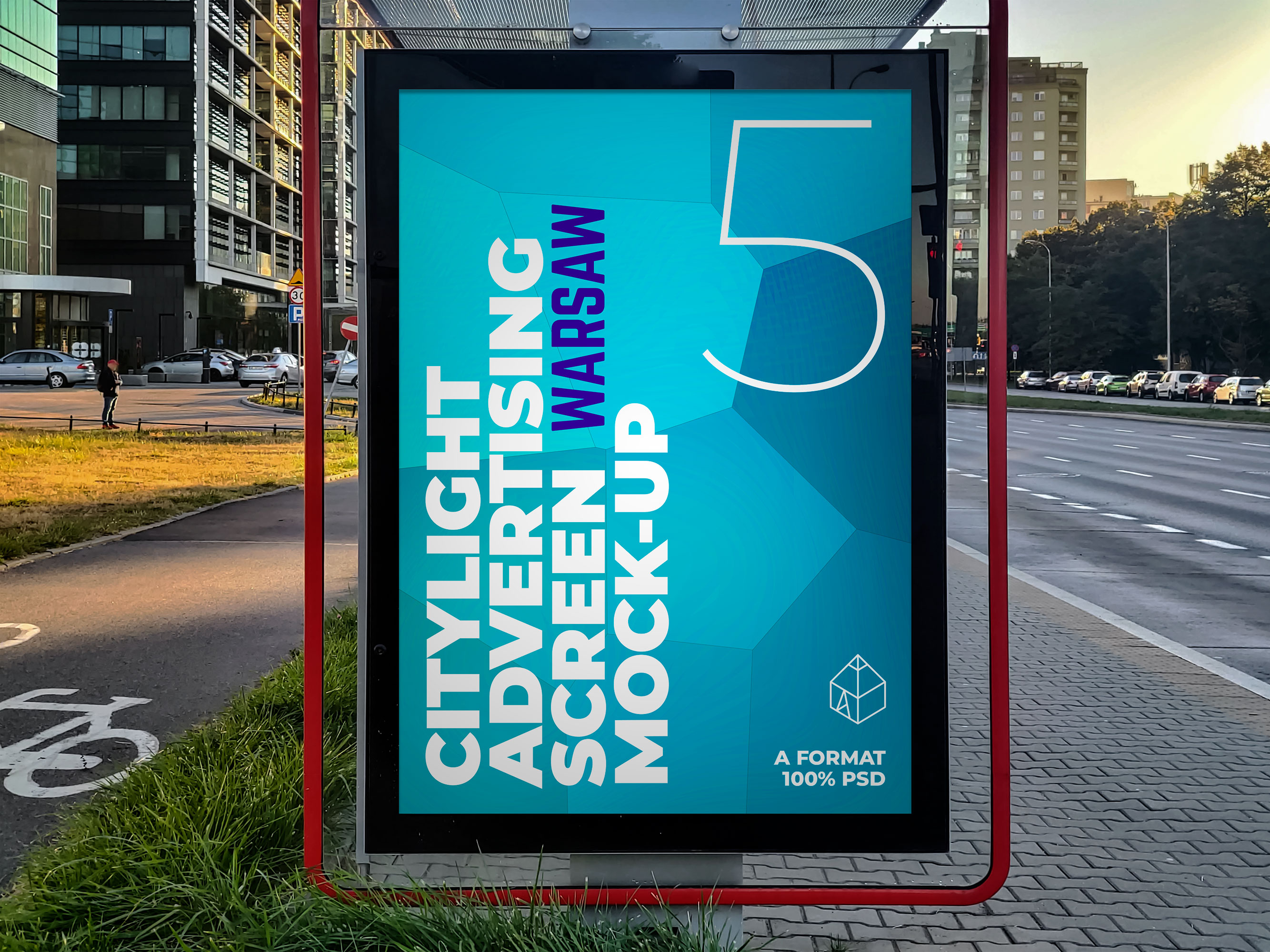 4 Warsaw Citylight Advertising Screen Mock-Ups Bundle - Graphic Shelter