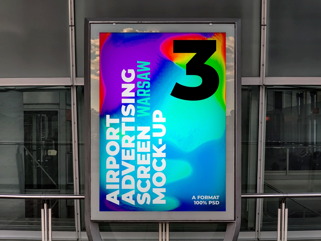Airport Ad Screen Mock-Ups 12 v4 - Graphic Shelter