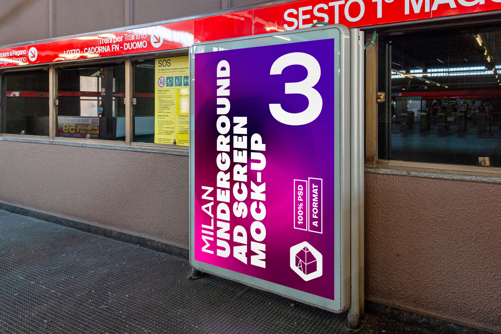 Free Outdoor Citylight Advertising Screen Mock-Up 9 v2 - Graphic Shelter