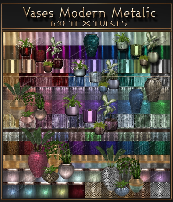 Vases Modern Metalic 120 Textures - Jazziee2