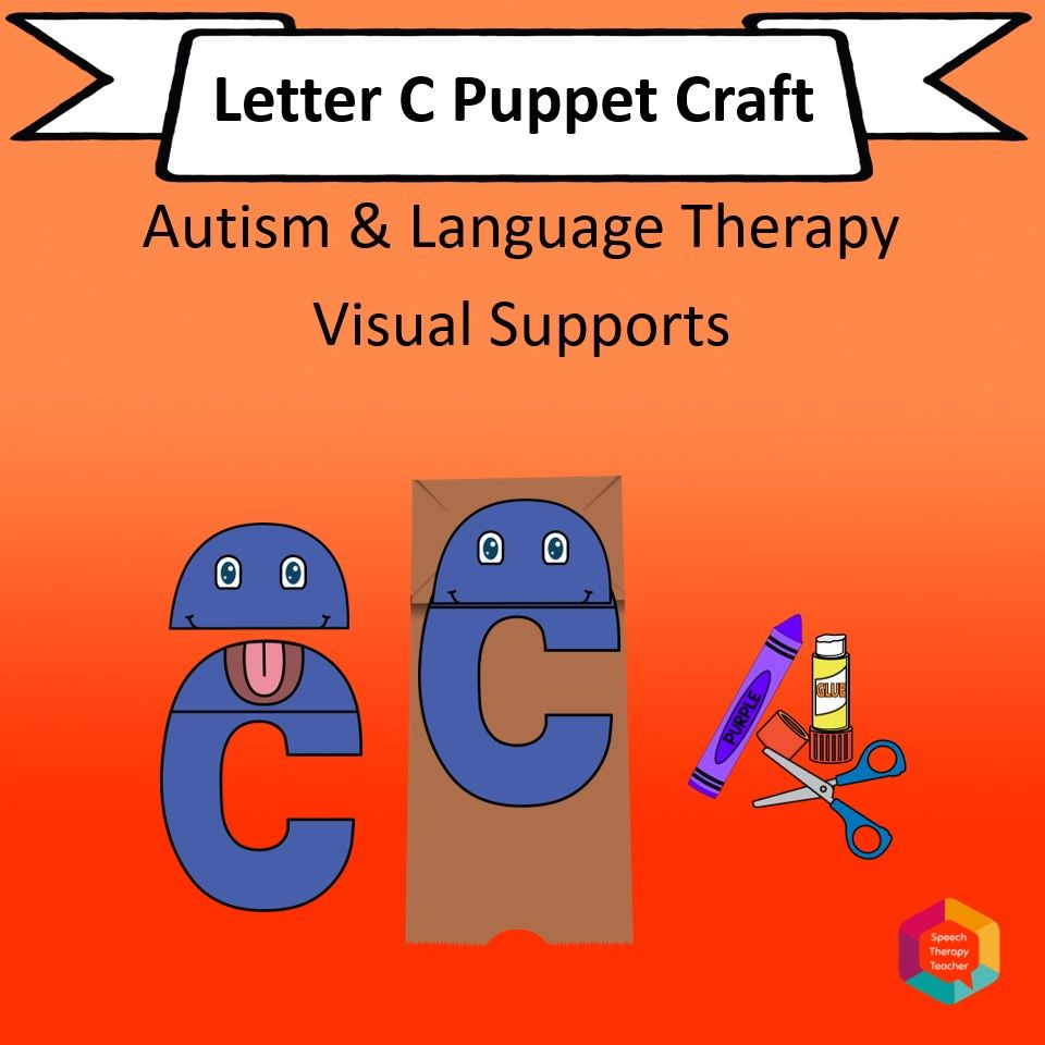Alphabet Puppet Craft Letter C - Speech Therapy Teacher