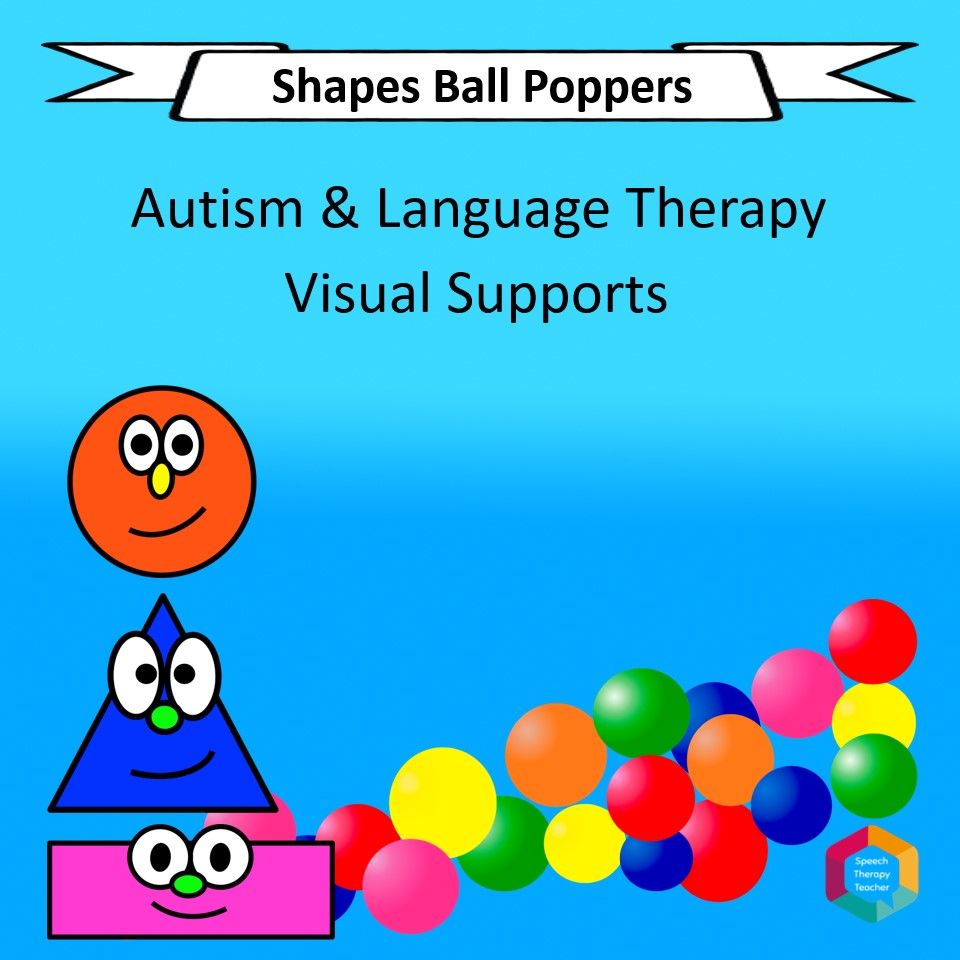 Multi Color and B&W Shapes Ball Popper Craft - Speech Therapy Teacher