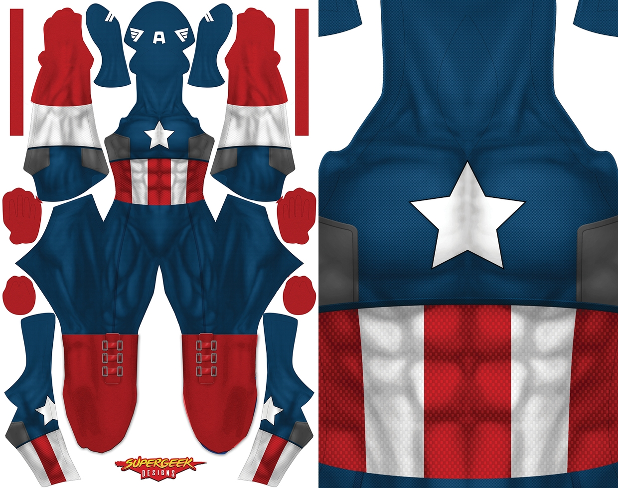 CAPTAIN AMERICA comic style pattern file - SUPERGEEK DESIGNS