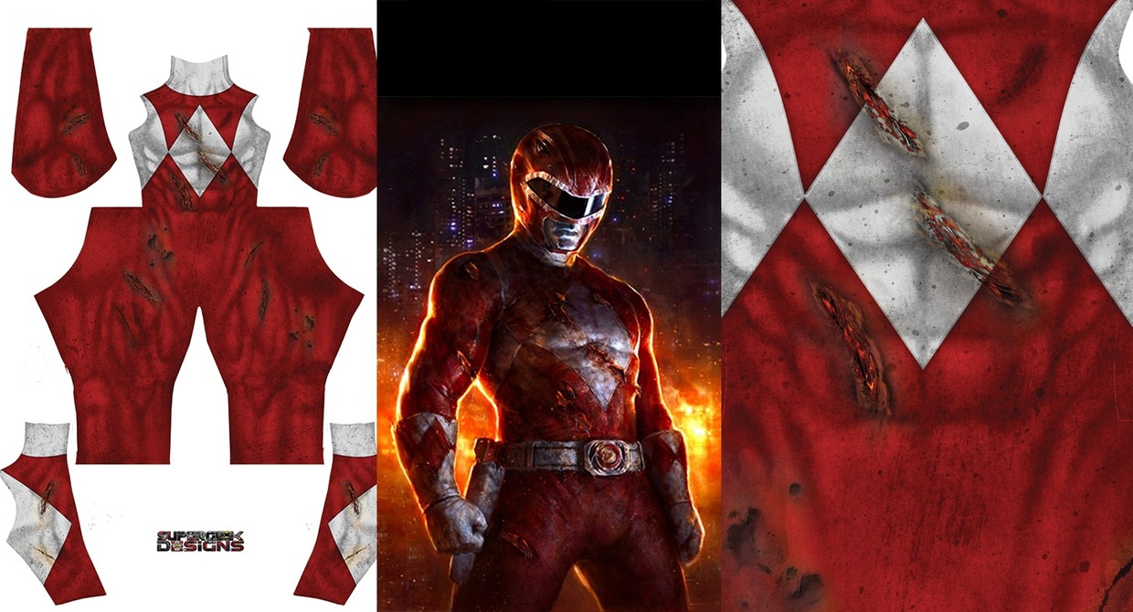 RED RANGER BATTLE DAMAGED - pattern file - SUPERGEEK DESIGNS