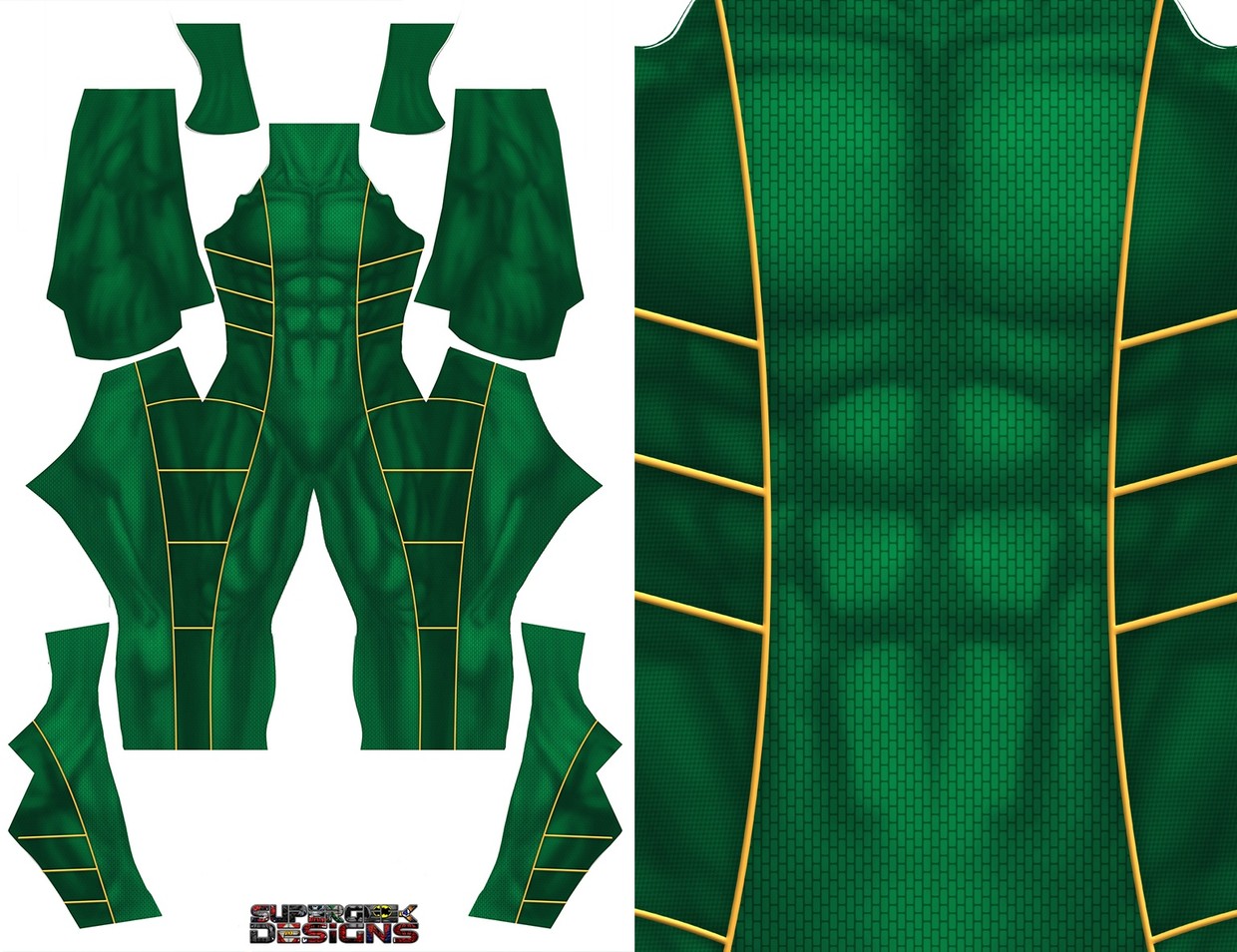 GREEN RANGER (bat in the sun) v1 pattern file - SUPERGEEK DESIGNS