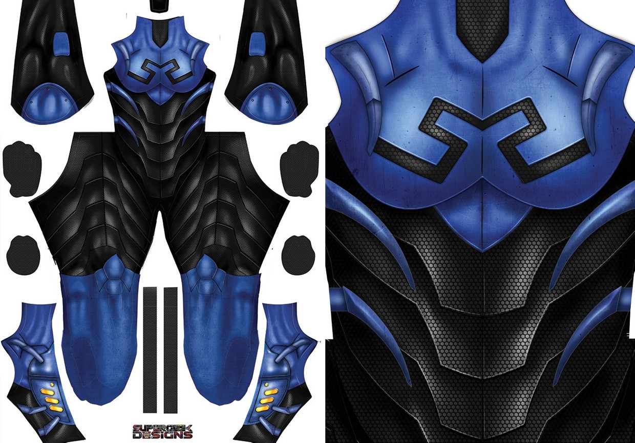 BLUE BEETLE - FEMALE - pattern design - SUPERGEEK DESIGNS