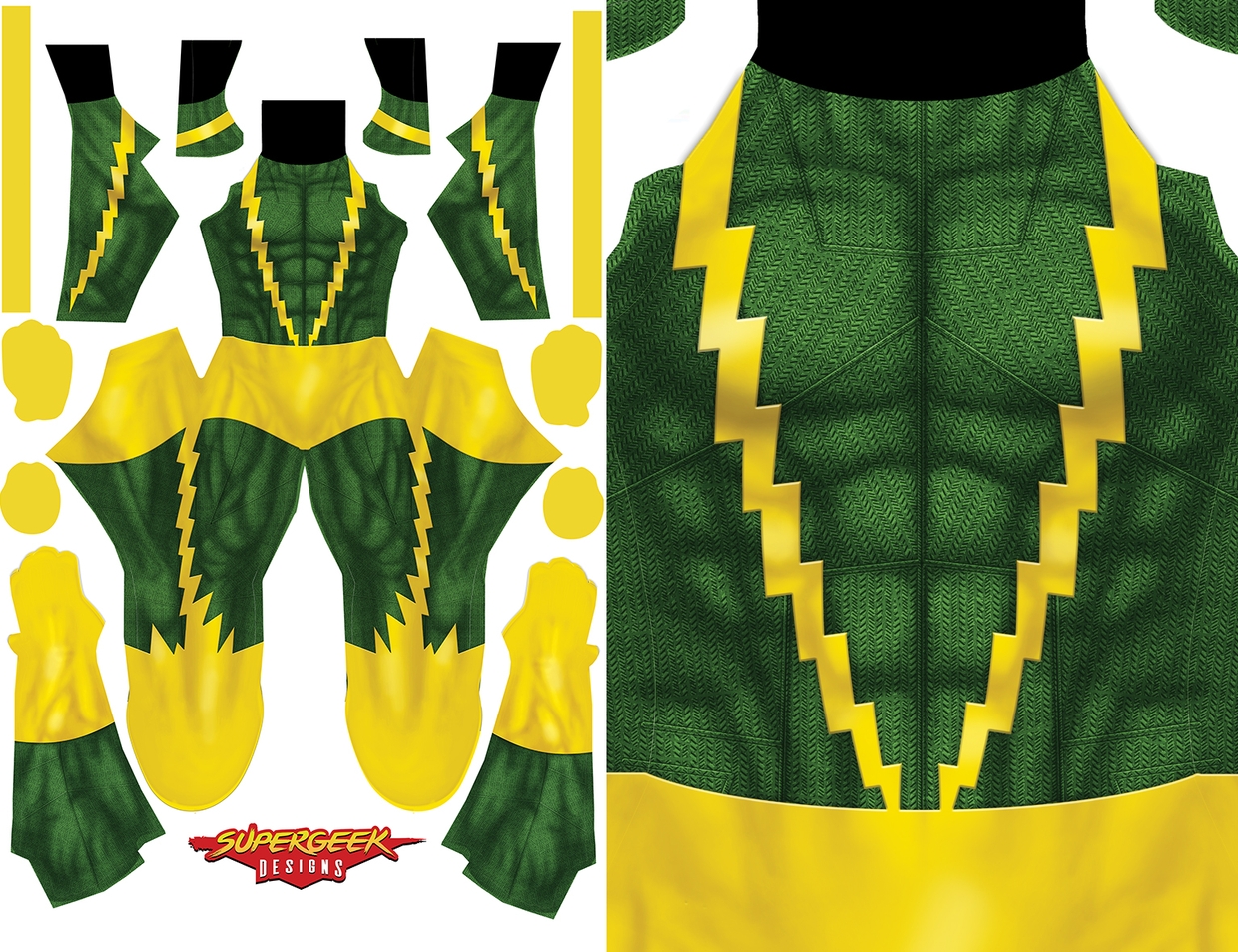 ELECTRO (with gloves and boots) pattern file - SUPERGEEK DESIGNS